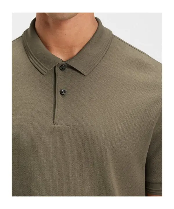 Hugo Boss Parlay 240 Button Herringbone Polo Shirt