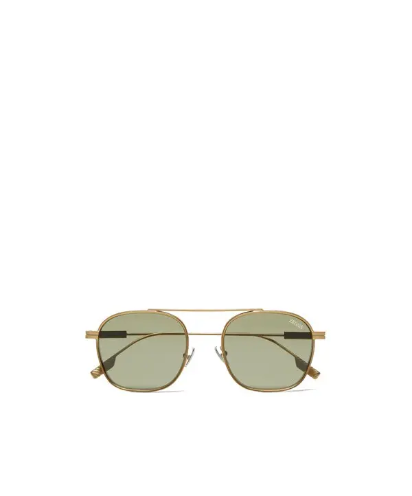 Zegna Pilot Frame Sunglasses - Nude
