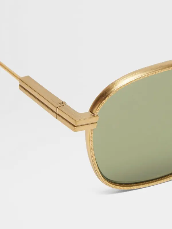 Zegna Pilot Frame Sunglasses - Nude