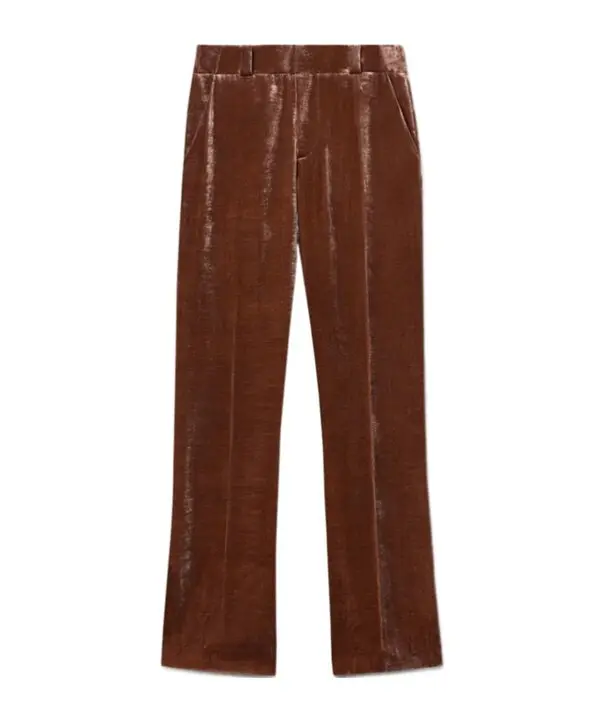 La DoubleJ Good Butt Velvet-texture Trousers - Gray Pink