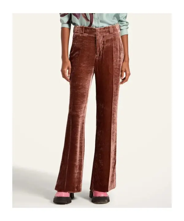 La DoubleJ Velvet Flare Pants - Solid Pink
