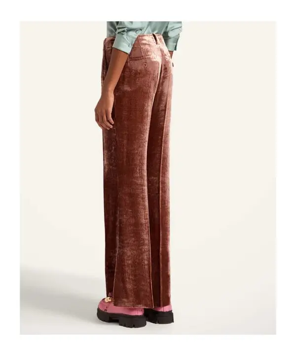 La DoubleJ Velvet Flare Pants - Solid Pink