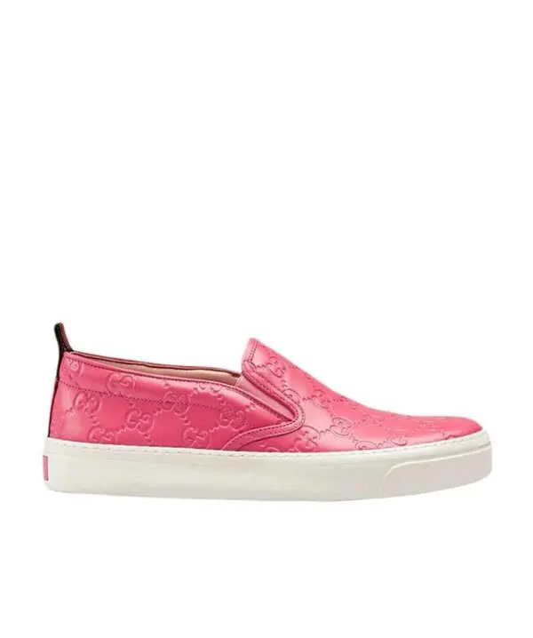 Gucci Embossed Logo Casual Slip-on Sneakers - Pink