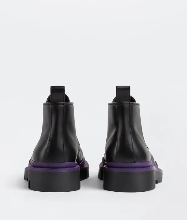 Bottega Veneta Leather Lace-up Boots With Purple Sole