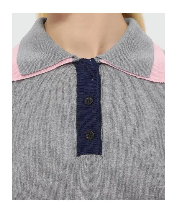 MSGM Contrast Trim Knit Polo Shirt