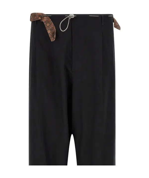 MAGLIANO Wide-leg Trousers With Drawstring Waist - Black