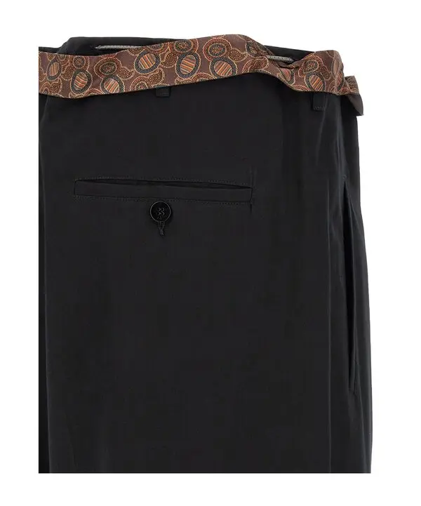 MAGLIANO Wide-leg Trousers With Drawstring Waist - Black