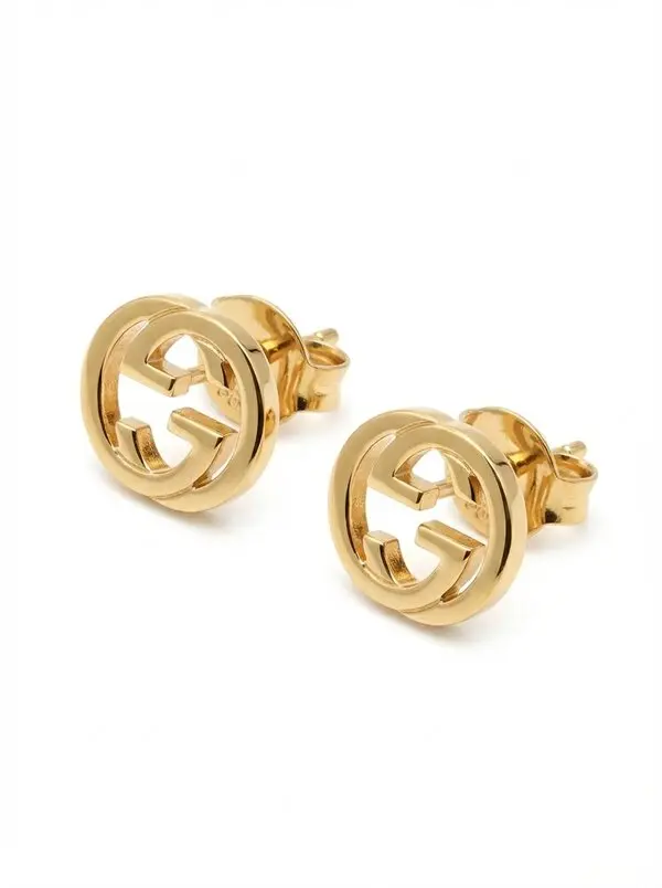 Gucci Interlocking G 18k Stud Earrings - Gold