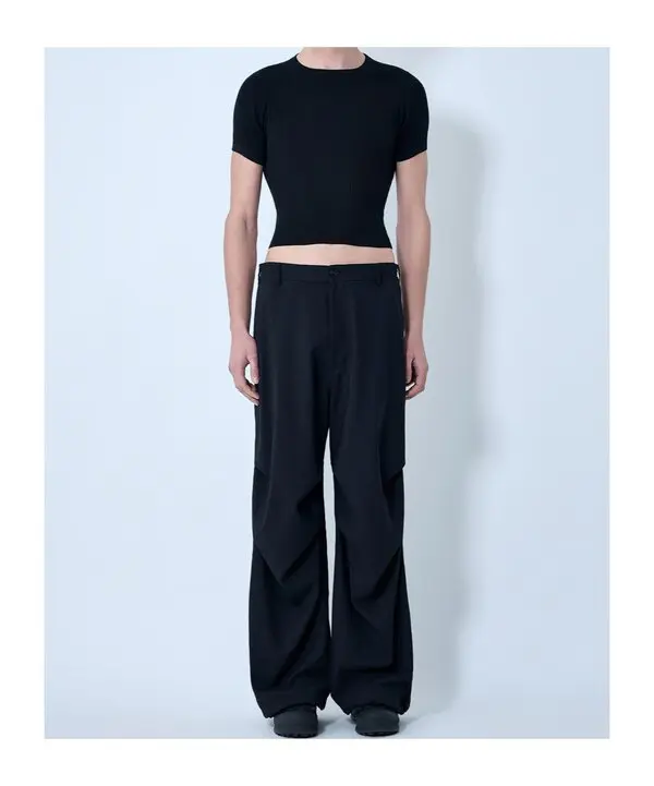 RIER Ribbed-knit Short-sleeved T-shirt