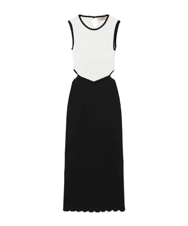 TWINSET Sleeveless Colorblock Dress With Cutout Details