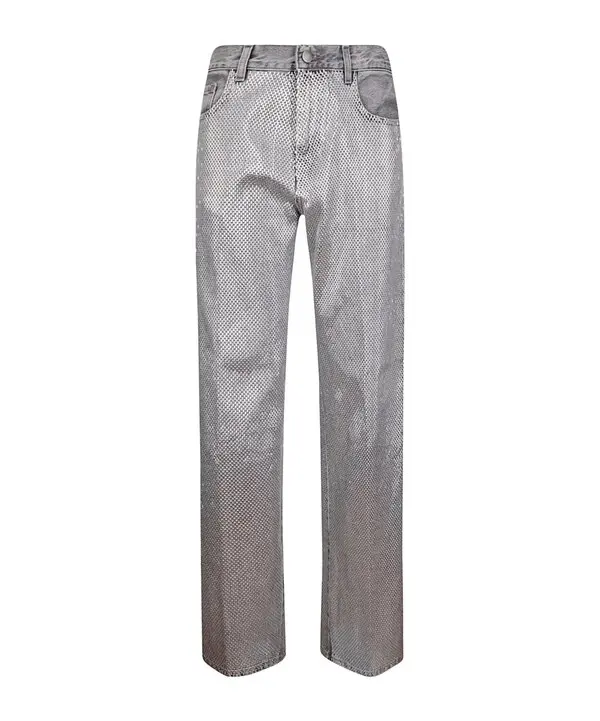 HAIKURE Boyfriend Straight-leg Jeans With Metallic Embellishments