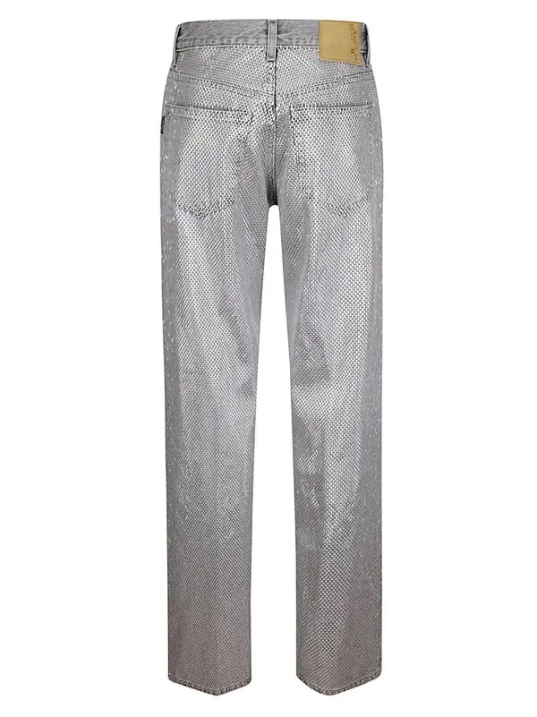 HAIKURE Boyfriend Straight-leg Jeans With Metallic Embellishments