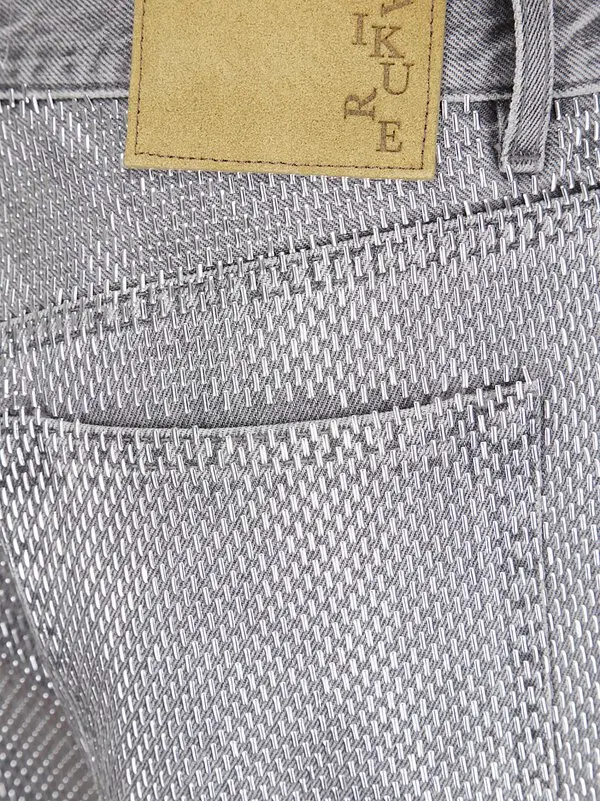 HAIKURE Boyfriend Straight-leg Jeans With Metallic Embellishments