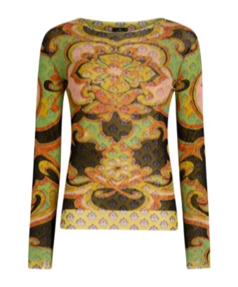 Etro Double Layer Patterned Knitted Top - Multicolour