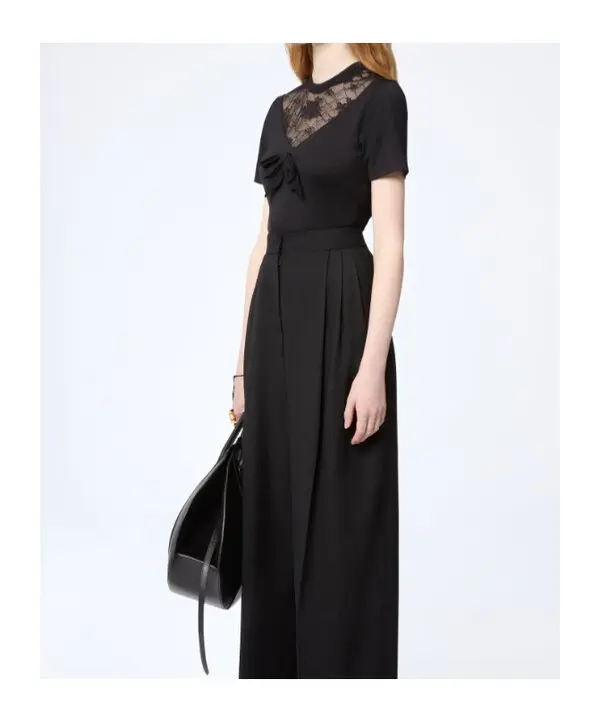 Nina Ricci Lace Panel Bow Top