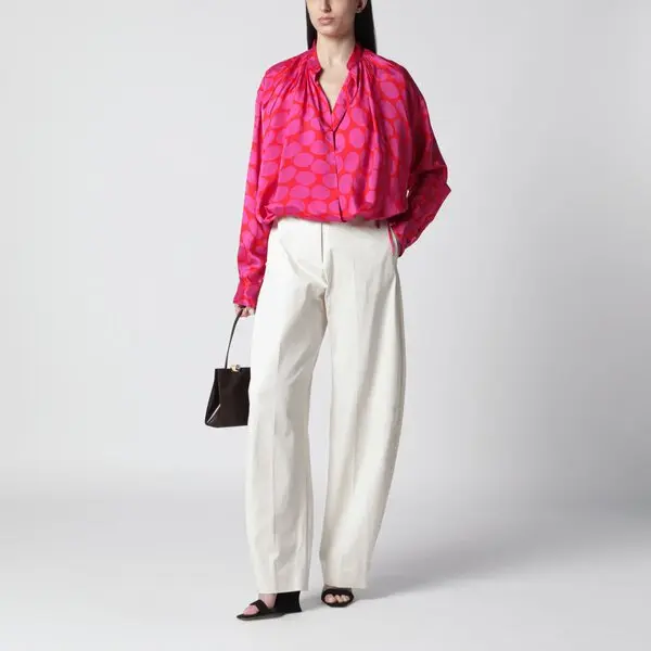 Dries Van Noten Long-sleeved Cover-up With Circular Pattern And Tie Detail