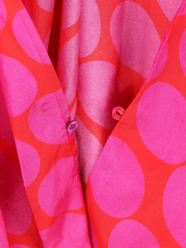 Dries Van Noten Long-sleeved Cover-up With Circular Pattern And Tie Detail