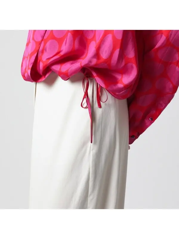 Dries Van Noten Long-sleeved Cover-up With Circular Pattern And Tie Detail