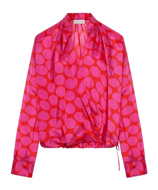 Dries Van Noten Long-sleeved Cover-up With Circular Pattern And Tie Detail