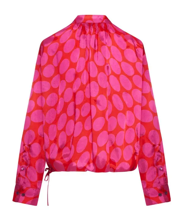 Dries Van Noten Long-sleeved Cover-up With Circular Pattern And Tie Detail