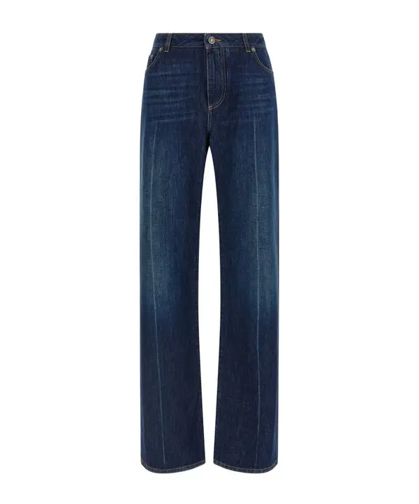 Dolce & Gabbana Dolce Gabbana Trompe Loeil Pleated Jeans - Blue