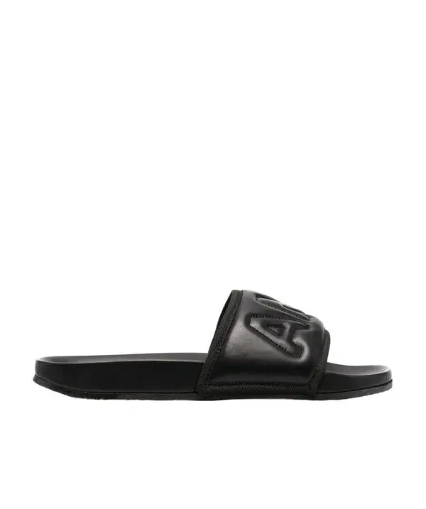AMBUSH Logo Embossed Open-toe Slides - Black