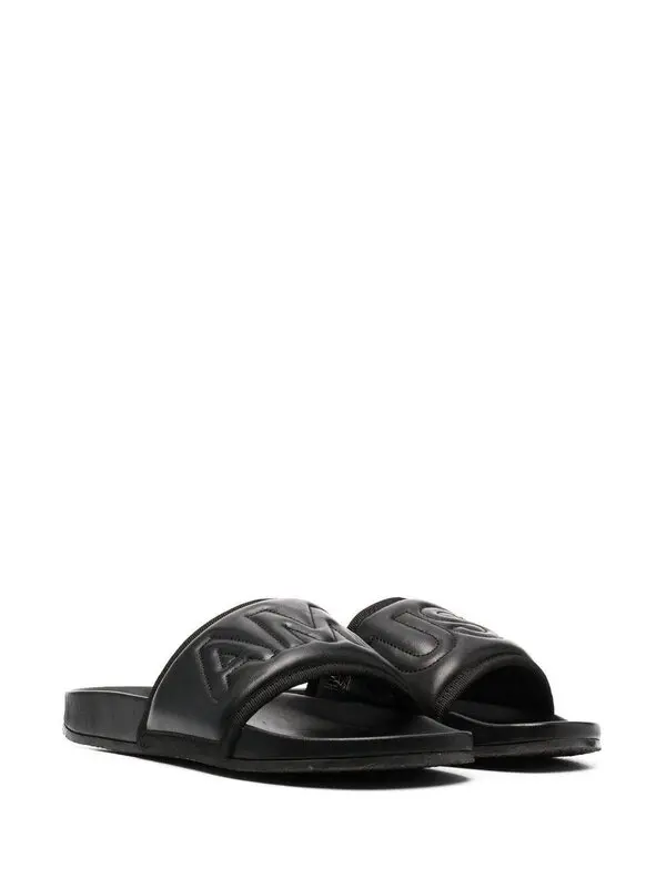 AMBUSH Logo Embossed Open-toe Slides - Black