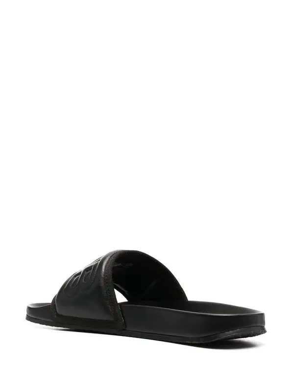 AMBUSH Logo Embossed Open-toe Slides - Black
