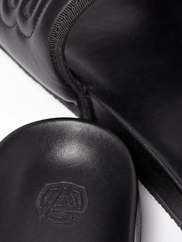AMBUSH Logo Embossed Open-toe Slides - Black