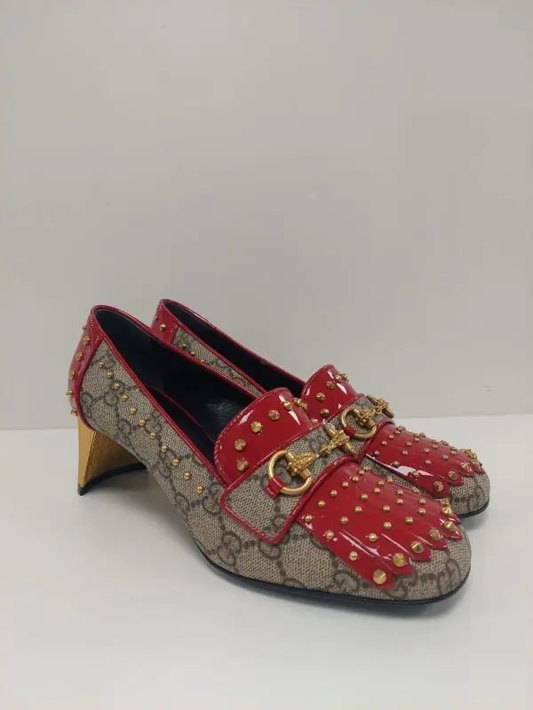 Gucci Horsebit Embellished High-heeled Loafers