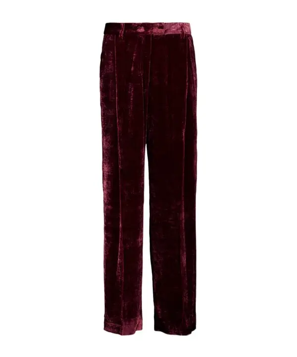 La DoubleJ Velvet-texture Trousers - Brown