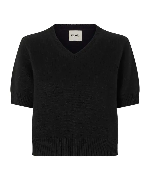Khaite Jas" Cashmere V-neck Sweater - Black