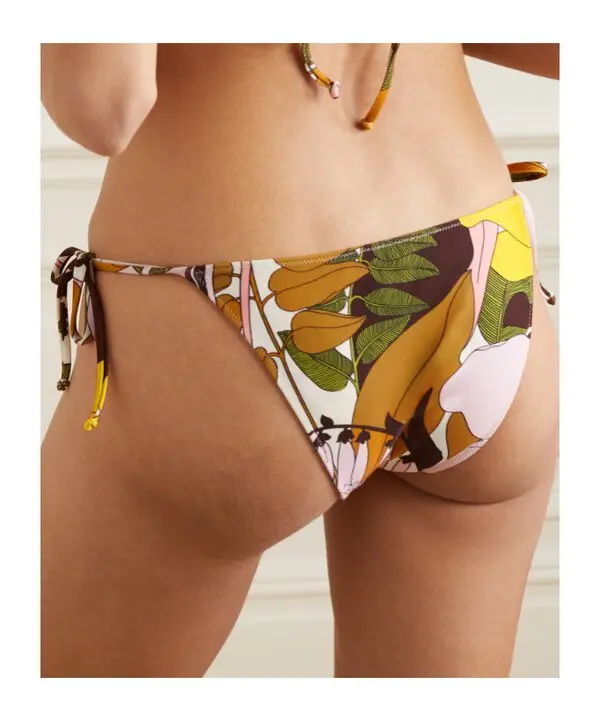 La DoubleJ Printed Bikini Briefs With Drawstring Details - Multicolor