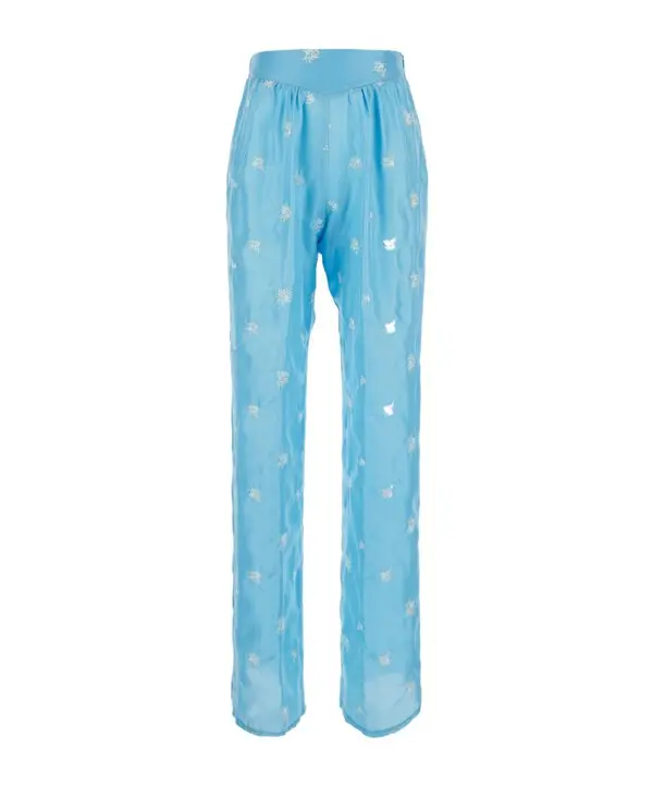 FORTE_FORTE Embroidered Trousers - Blue