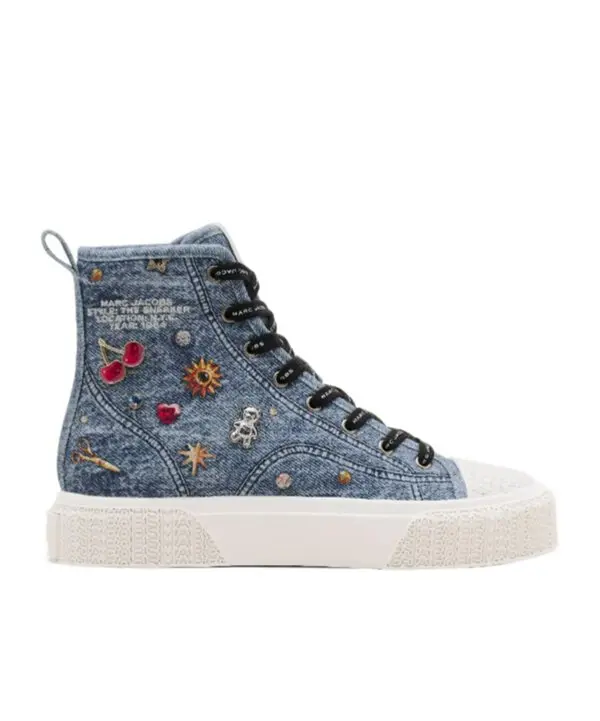 Marc Jacobs Embellished Denim High-top Sneakers