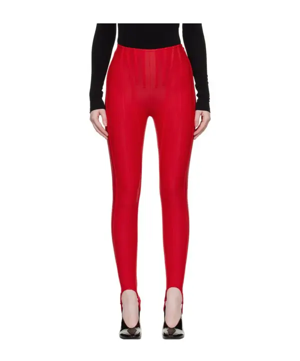 MUGLER Body-fitting Leggings - Red