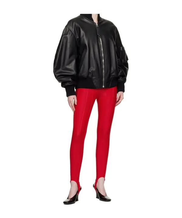 MUGLER Body-fitting Leggings - Red