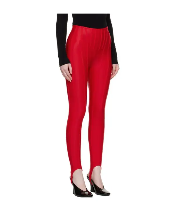 MUGLER Body-fitting Leggings - Red