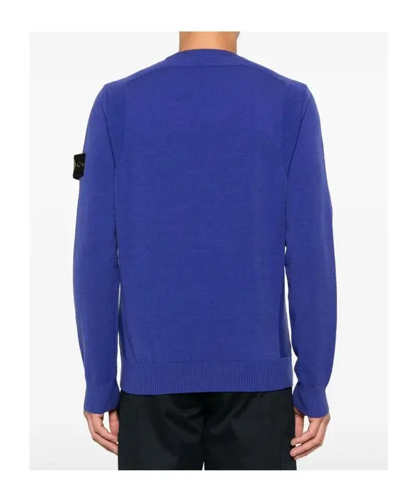 Stone Island Crew Neck Logo Patch Sweater - Lavender