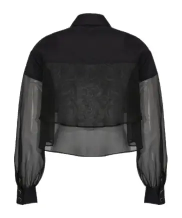 Elisabetta Franchi Cropped Shirt With Crochet Embroidery