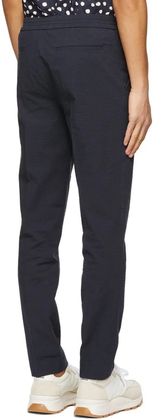 Harmony Elasticated Waistband Slim-fit Textured Trousers