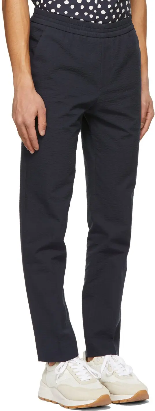 Harmony Elasticated Waistband Slim-fit Textured Trousers