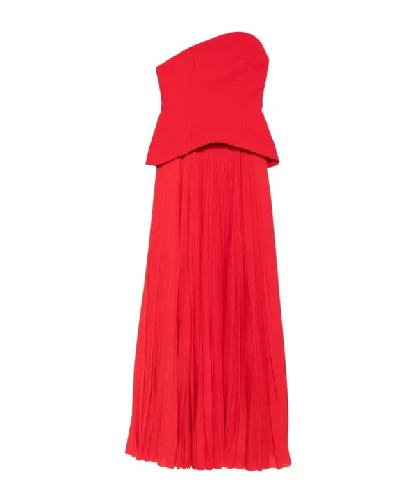 Solace Britt Off-shoulder Strapless Gown With Pleated Skirt