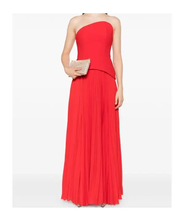 Solace Britt Off-shoulder Strapless Gown With Pleated Skirt