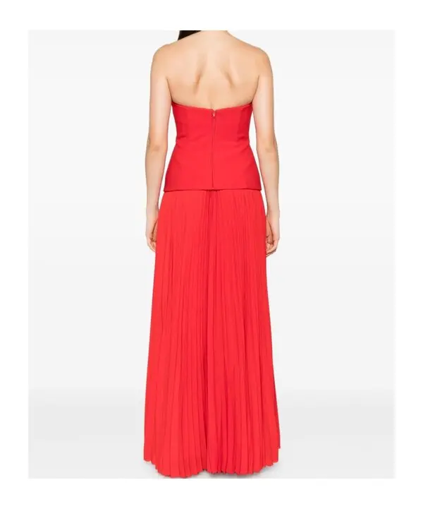 Solace Britt Off-shoulder Strapless Gown With Pleated Skirt