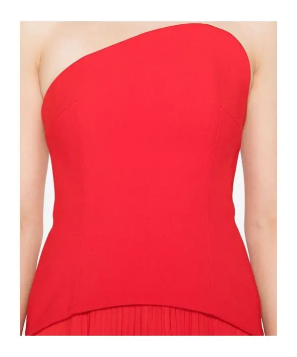 Solace Britt Off-shoulder Strapless Gown With Pleated Skirt