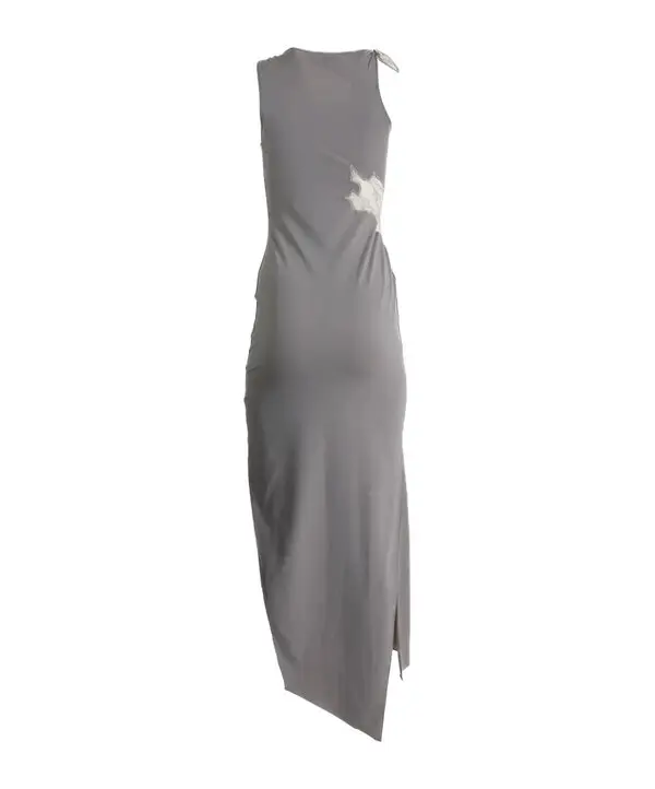 Coperni Lace Detail Sleeveless Midi Dress - Gray