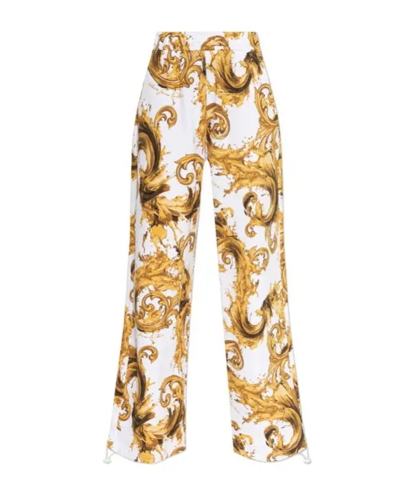 Versace Barocco-printed Straight-leg Pants - Nude
