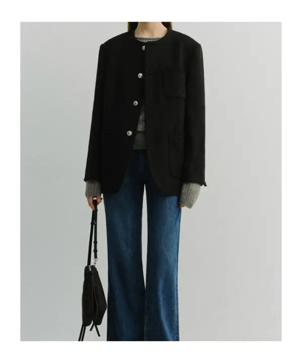 DUNST Crew Neck Three-pocket Jacket - Black