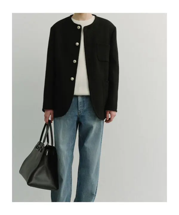DUNST Crew Neck Three-pocket Jacket - Black